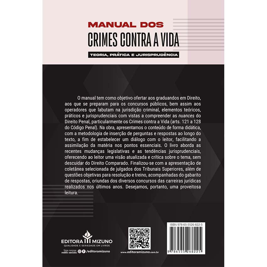 Livro Manual dos Crimes contra a Vida