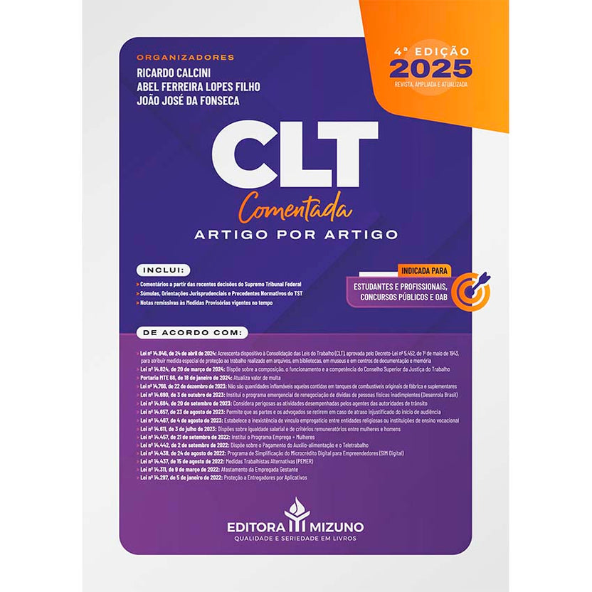 CLT Comentada artigo por artigo 2025 - Atualizada