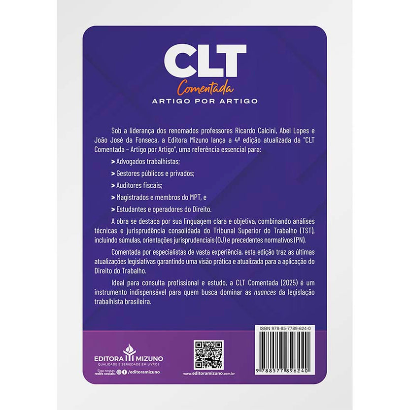 CLT Comentada artigo por artigo 2025 - Atualizada